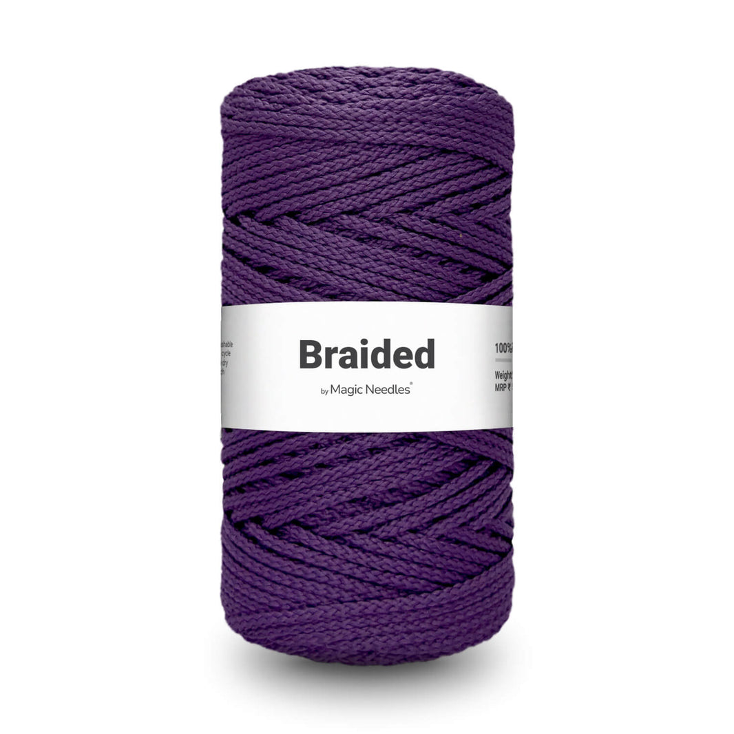 Braided Polyester Macrame Rope - Violet - 23 – Magic Needles