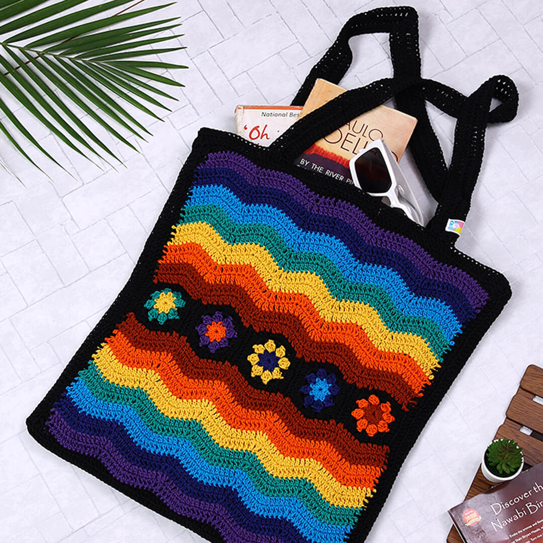 Crochet Handbag with lining and zipper - Multi 3312 – Magic Needles