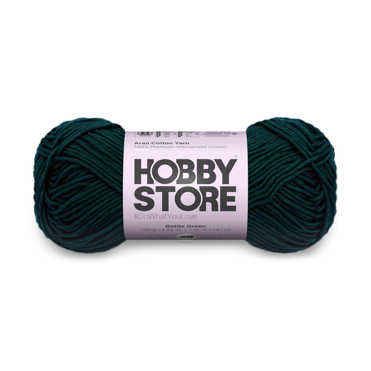 Aran Mercerised Cotton Yarn by Hobby Store - Bottle Green 454 – Magic ...