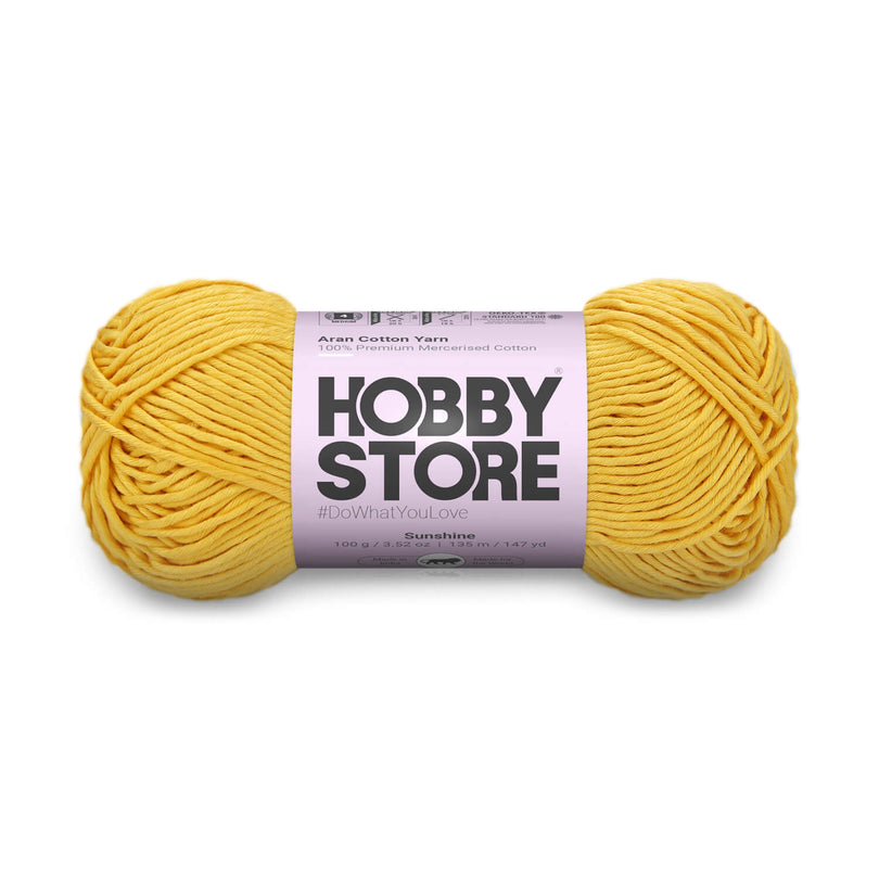 Aran Mercerised Cotton Yarn by Hobby Store - Sunshine - 446 – Magic Needles