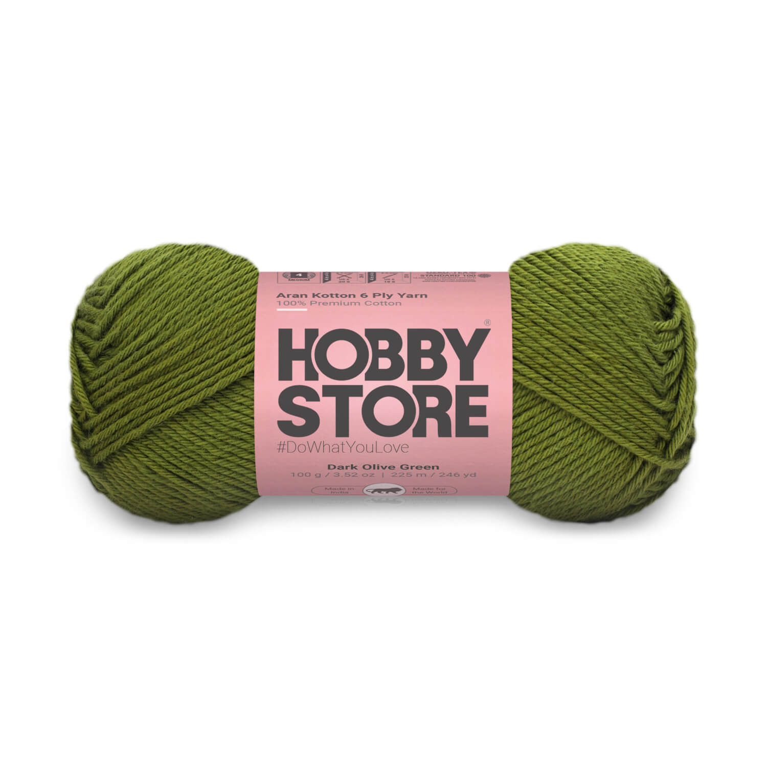 Aran Kotton 6 Ply Yarn by Hobby Store - Dark Olive Green 543 – Magic ...