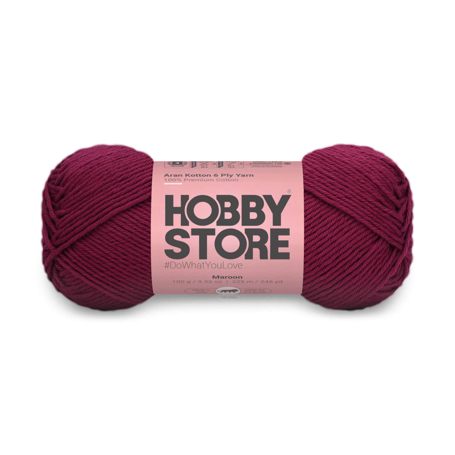 Aran Kotton 6 Ply Yarn by Hobby Store - Maroon 538 – Magic Needles