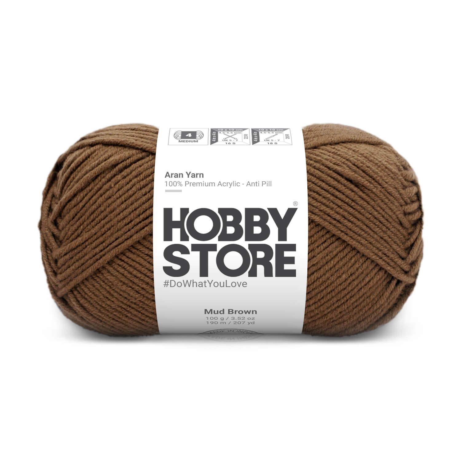 Aran Anti-Pill Yarn by Hobby Store - Mud Brown 2068 – Magic Needles