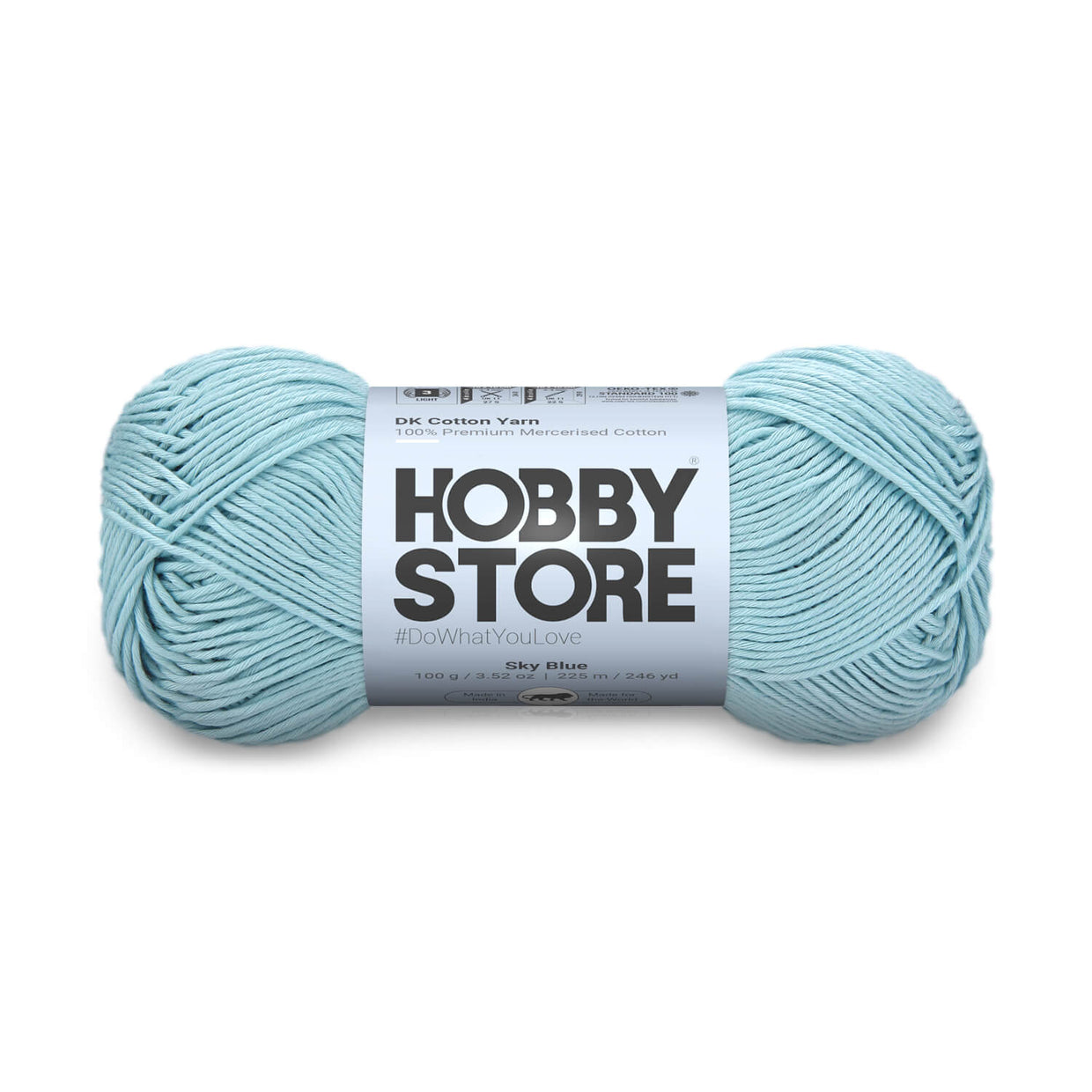 DK Mercerised Cotton Yarn by Hobby Store - Sky Blue 343 – Magic Needles