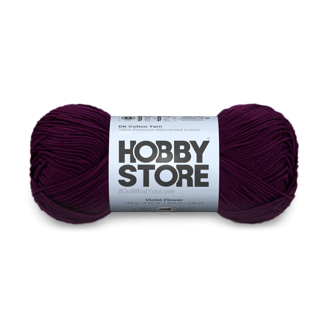 DK Mercerised Cotton Yarn by Hobby Store - Violet Flower - 350 – Magic ...