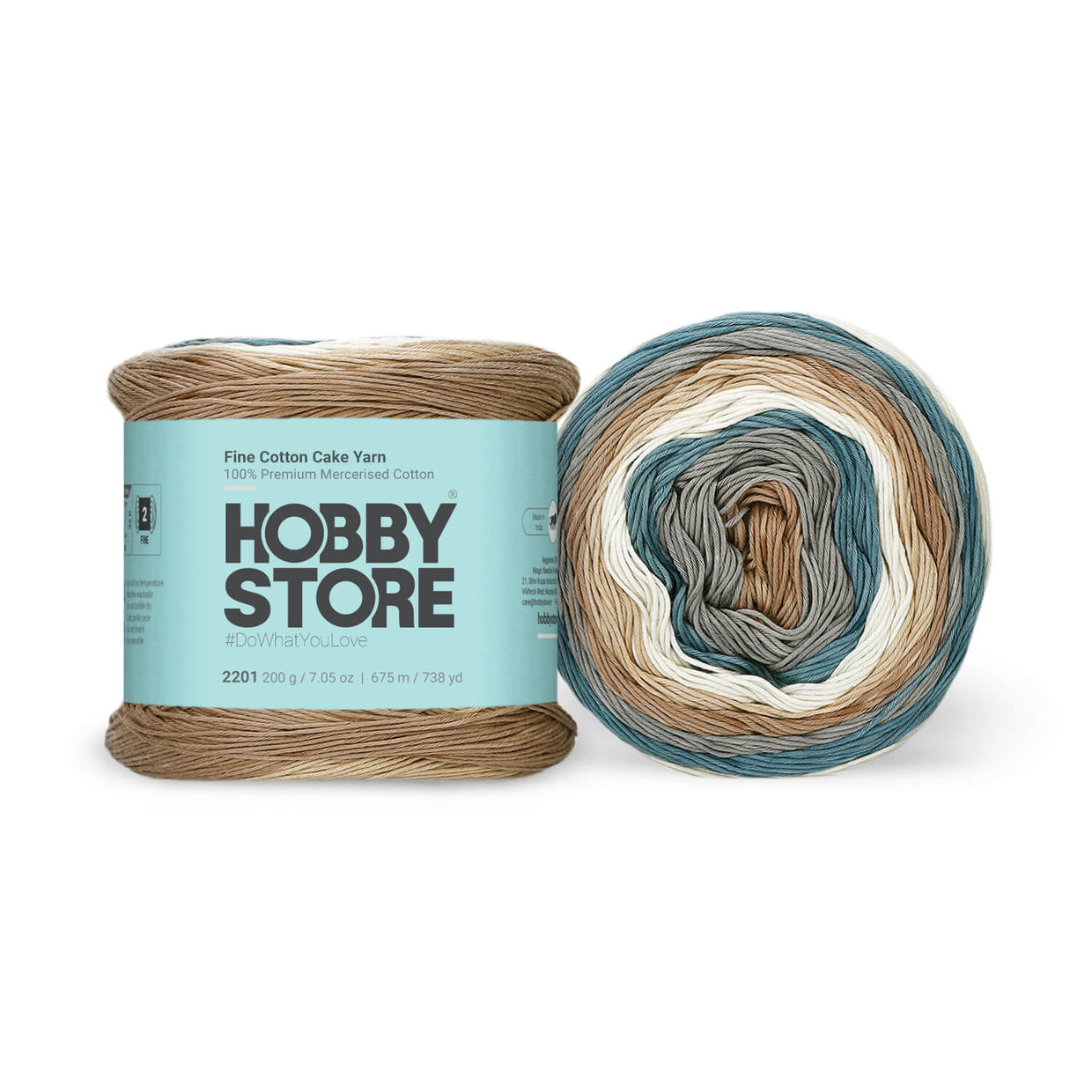Fine Mercerised Cotton Cake Yarn by Hobby Store 200 g - Multi-Color 22 ...