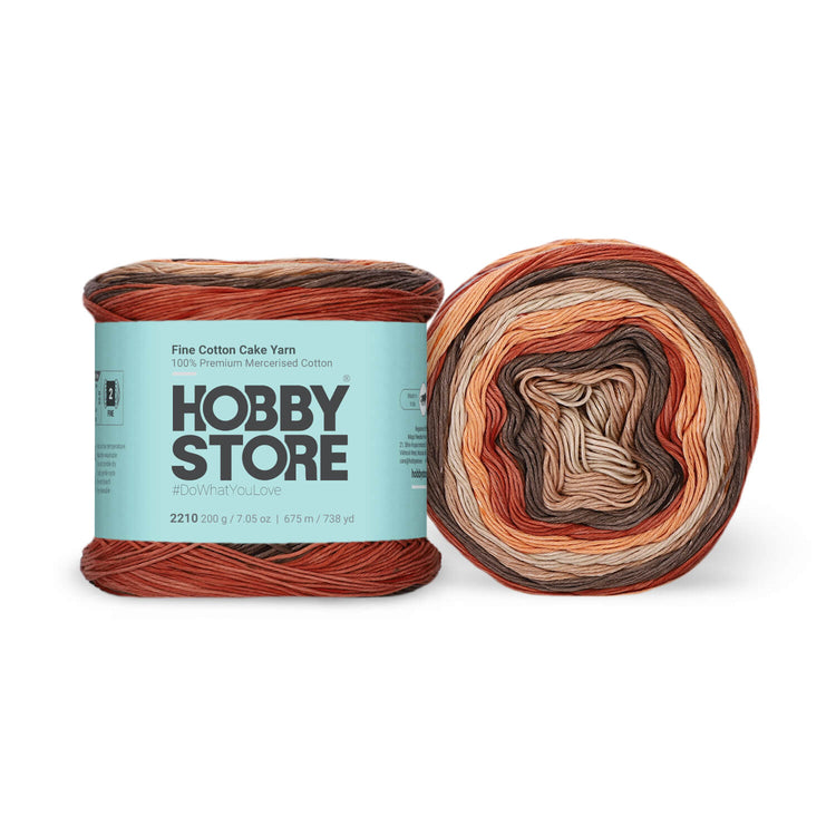 Fine Mercerised Cotton Cake Yarn by Hobby Store 200 g - Multi-Color 22 ...