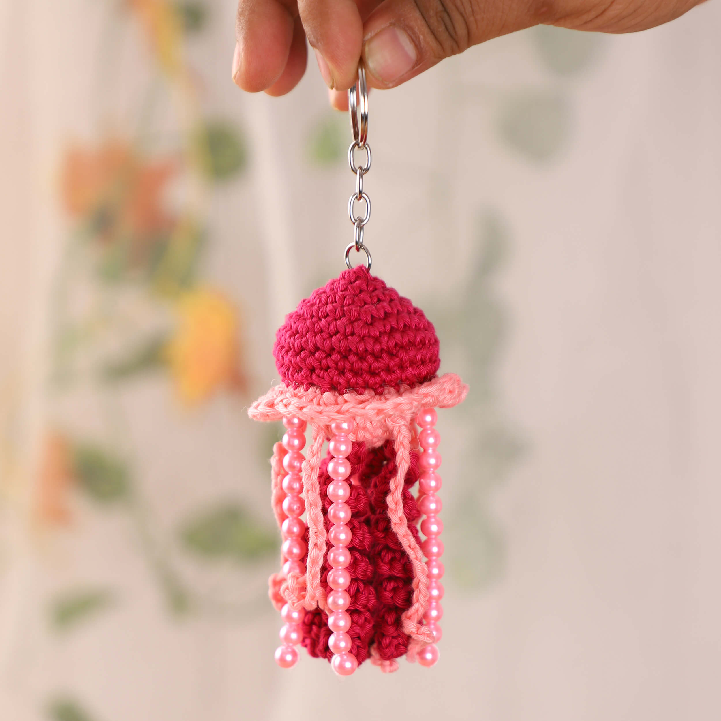 Handmade Crochet Keychains | Cute Cotton Yarn Keyrings for Bags & Keys ...