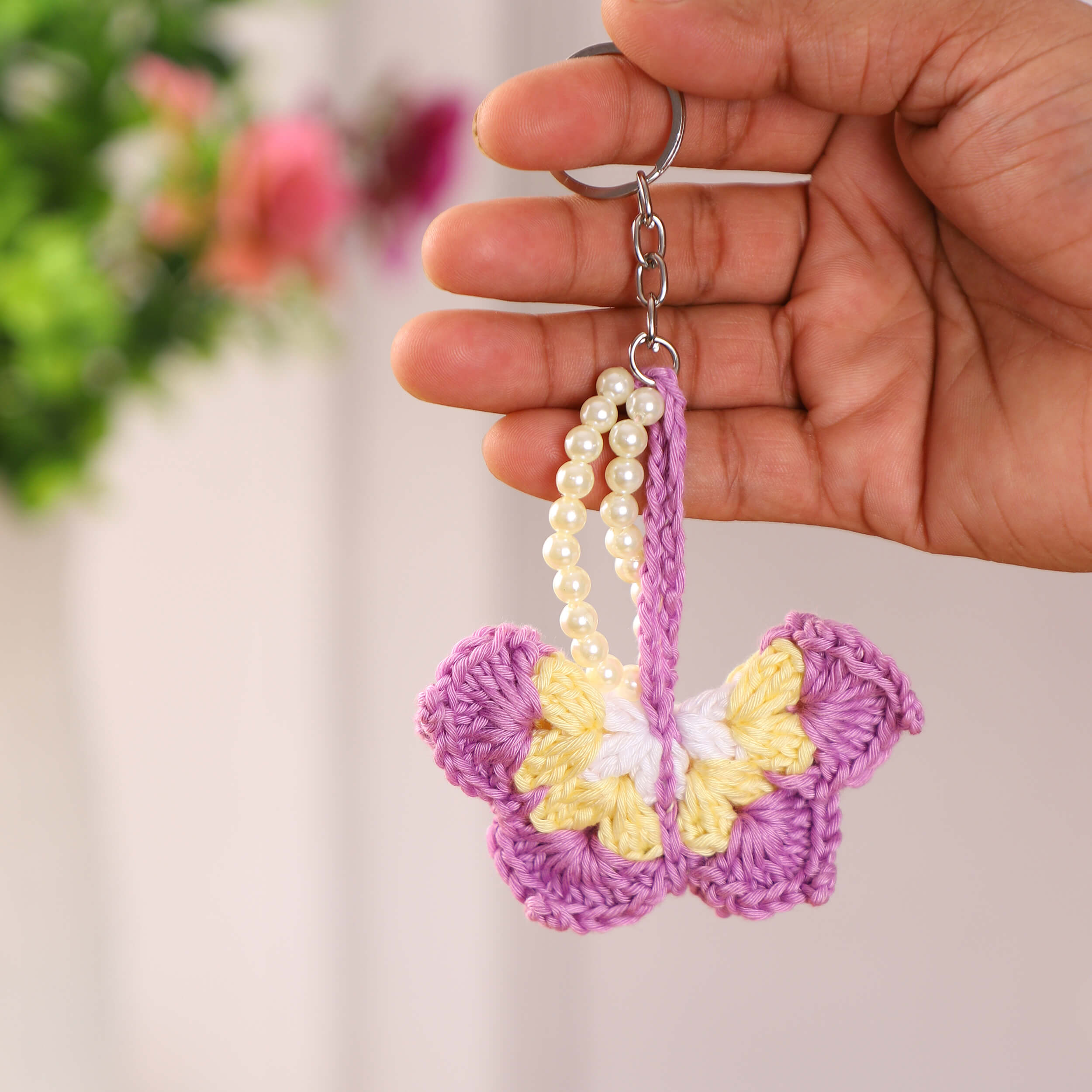 Handmade Crochet Keychains | Cute Cotton Yarn Keyrings for Bags & Keys ...