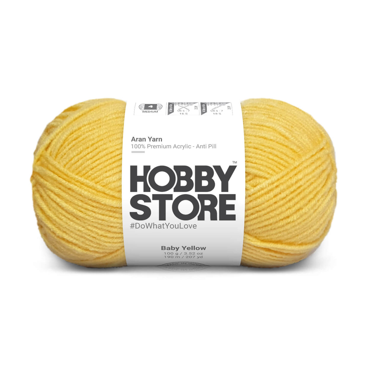 Aran Anti-Pill Yarn by Hobby Store - Baby Yellow 2048 – Magic Needles