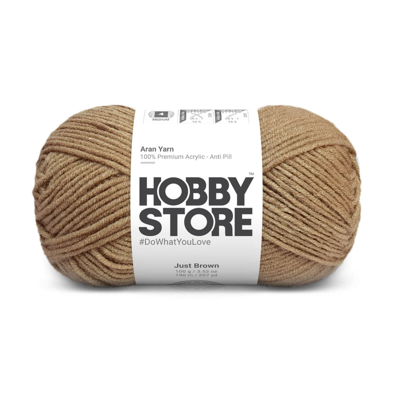 Aran Anti-Pill Yarn by Hobby Store - Just Brown 2015 – Magic Needles